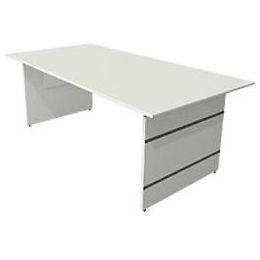 Kerkmann Form 4 Schreibtisch Rechteckig Weiß Wange 2.000 (B) x 1.000 (T) x 760 (H) mm