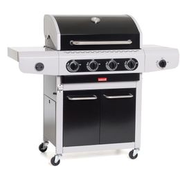 barbecook Siesta31050MB Gasgrill in schwarz/grau mit Deckel und Flaschenöffner