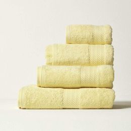 Homescapes - Luxus Handtuch-Set gelb 4-teilig, ägyptische Baumwolle 500g/m² - Gelb