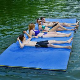 Costway - 355 x 183 cm Wasserhängematte, Schwimmende Wassermatte bis zu 400 kg belastbar, Schwimmmatte, Schwimmbett, Schwimmfloß Wasserliege für