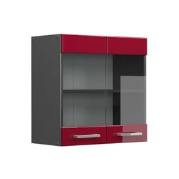 Küchenschrank Glas R-Line, Bordeaux Hochglanz, 60 cm VICCO