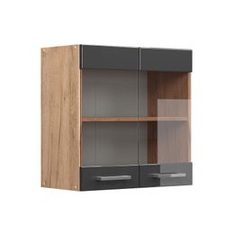 Küchenschrank Glas R-Line, Anthrazit Hochglanz, 60 cm VICCO