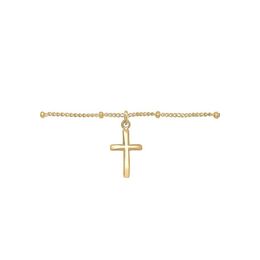 Elli Collier Choker Kugelkette Kreuz Glaube 925 Silber, goldfarben
