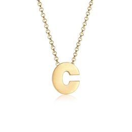 Elli Kette mit Anhänger Buchstabe C Initialen Trend Minimal 925 Silber, goldfarben