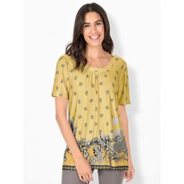 Tunikashirt Inspirationen "Shirt" Gr. 52, gelb (zitrone, bedruckt) Damen Shirts Jersey
