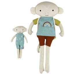 ava&yves - Kuscheltier AFFE MIT BABY (60cm) in blau/gelb