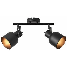 Brilliant - Lampe, Rolet Spotrohr 2flg sand schwarz, Metall, 2x D45, E14, 18W,Tropfenlampen (nicht enthalten)