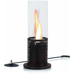 Tischkamin für Indoor und Outdoor mit wirbelnder Flamme Kupfer ø 20 x 50,5 cm Ethanol - Zelsius