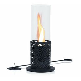 Zelsius Tischkamin für Indoor und Outdoor mit wirbelnder Flamme Schwarz Ø 20 x 50,5 cm Ethanol