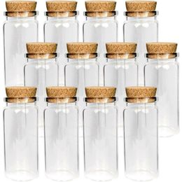 Bestlivings Mini Glasflaschen mit Korken 50ml ( 24er Pack ) - Kleine Glasfläschchen zum Befüllen - Reagenzglas Glas für Hochzeit - Mini Gläser Gastgeschenke