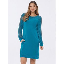 MONACO blue WEEKEND Shirtkleid Longshirt figurumspielend mit Steinverzierung