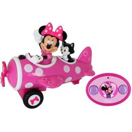 Jadatoys DICKIE Disney Minnie Mouse Flugzeug mit Figaro pink Ferngesteuert