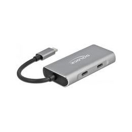 Delock Externer USB 3.2 Gen 2 USB Type-C Hub, USB-Hub grau, USB-C