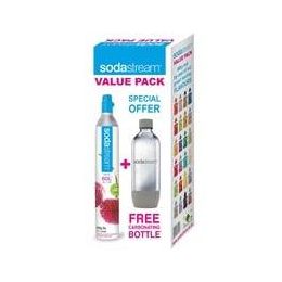 SodaStream Reserve CO₂-Zylinder 60L+ PET-Flasche 1L, für Wassersprudler mit Schraubsystem Ergiebigkeit des CO₂-Zylinders: 60 Liter