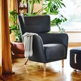 IKEA OSKARSHAMN Ohrensessel mit Hocker