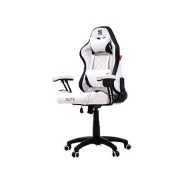 Elite Gaming-Stuhl für Kinder PULSE, ergonomisch, bis 120kg, verstellbare Höhe, Wippmechanik, Kissen (Weiß/Schwarz)