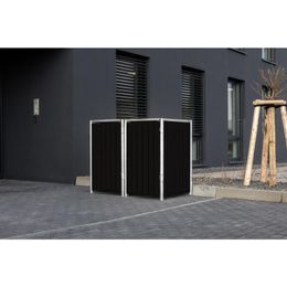 HIDE Mülltonnenbox 240 l schwarz 2-fach