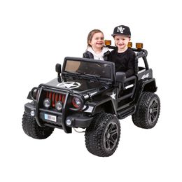 Actionbikes Motors Kinder-Elektroauto Wrangler, 4x4 Jeep, 2-Sitzer, Fernbedienung, EVA-Reifen, Federung, 140 Watt (Schwarz)