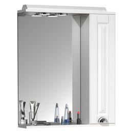 Vcm Badspiegel Wandspiegel 60 cm Hängespiegel Spiegelschrank Badezimmer Landhaus Drehtür Beleuchtung Casalo L