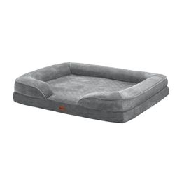 Juskys Hundebett Sheena XL - 105 x 82 cm - orthopädisch & flauschig - Bezug abnehmbar & waschbar