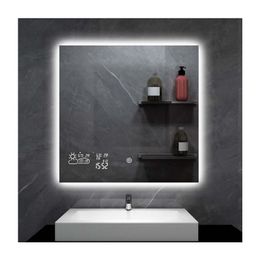 Heidenfeld Infrarot-Spiegelheizung HF-HS200, Wetteranzeige, LED-Licht, 200-500 Watt, Anti-Beschlag (200 Watt)