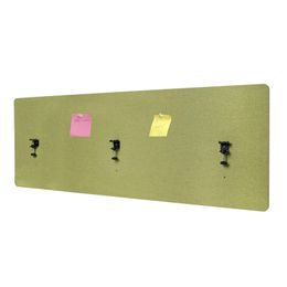 Akustik-Tischtrennwand MCW-G75, Büro-Sichtschutz Schreibtisch Pinnwand, doppelwandig Stoff/Textil ~ 60x160cm grün