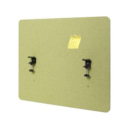 Akustik-Tischtrennwand MCW-G75, Büro-Sichtschutz Schreibtisch Pinnwand, doppelwandig Stoff/Textil ~ 60x75cm grün