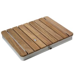 @tec Mobile Gartendusche Bodendusche aus massivem Teak-Holz