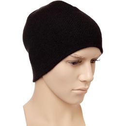 Normani Strickmütze Beanie Strickmütze, Feinripp Wintermütze mit Rippenmuster Feinrippmütze Outdoormütze, schwarz