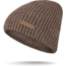 Normani Strickmütze Wintermütze Nampa, braun, Braun meliert