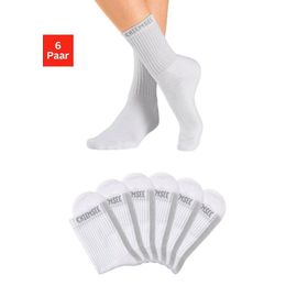 Chiemsee Tennissocken (Set, 6-Paar) mit eingestricktem Markennamen, weiß