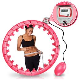 HENGDA - 24 Teile Smart Hula Hoop mit Zähler Körperhaltung verbessern Einstellbar 1.2kg - Rosa