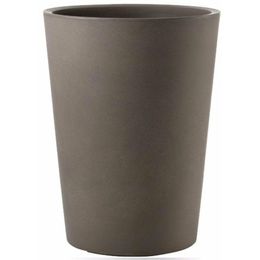 Outdoor hohe runde Kunststoffvase Zamora Essential für Pflanzen und Blumen -50 cm / Cappuccinofarbe