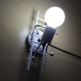 Retro Wandleuchte Schlafzimmer Wohnzimmer Beleuchtung Retro Industrie Wandlampe E27 - Weiß