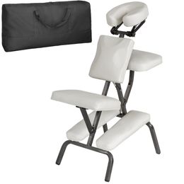 TecTake Massagestuhl aus Kunstleder - weiß