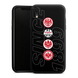 DeinDesign iPhone Xr Handy Premium Silikon H&uuml;lle Handyh&uuml;lle schwarz Case Eagle Logo Eintracht Frankfurt Silikon Premium Case