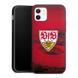 DeinDesign iPhone 12 Handy Premium Silikon H&uuml;lle Handyh&uuml;lle schwarz Case Vfb Stuttgart Official Licensed Product Stadium Silikon Premium Case