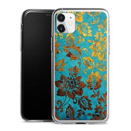 DeinDesign iPhone 11 Handy Slim Case Silikon Handyh&uuml;lle transparent H&uuml;lle extra d&uuml;nn Vintage Ornament Flowers Silikon Slim Case