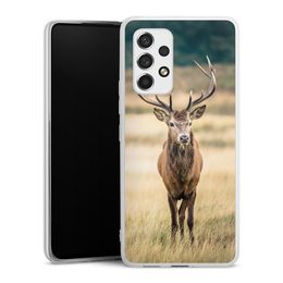 DeinDesign Galaxy A53 5G Handy Silikon H&uuml;lle Case transparent Handyh&uuml;lle Forrest Meadow Deer Silikon Case