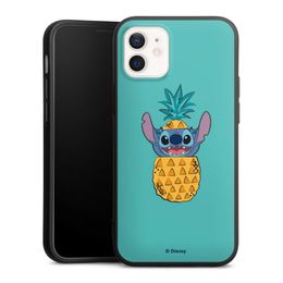 DeinDesign iPhone 12 mini Handy Premium Silikon H&uuml;lle Handyh&uuml;lle schwarz Case Disney Lilo & Stitch Pineapple Silikon Premium Case