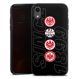 DeinDesign iPhone Xr Handy Silikon H&uuml;lle Case schwarz Handyh&uuml;lle Eagle Logo Eintracht Frankfurt