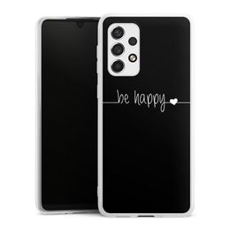 DeinDesign Galaxy A33 5G Handy Silikon H&uuml;lle Case transparent Handyh&uuml;lle Sayings Happiness Statement Silikon Case