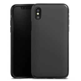 DeinDesign iPhone X Handy Silikon H&uuml;lle Case schwarz Handyh&uuml;lle Colour Black Unicoloured