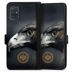 DeinDesign Galaxy A51 Handy Klapph&uuml;lle Handyh&uuml;lle aus Kunst Leder schwarz Flip Case Eintracht Frankfurt Eagle Official Licensed Product Sideflip mit Lasche