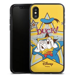 DeinDesign iPhone X Handy Silikon H&uuml;lle Case schwarz Handyh&uuml;lle Donald Duck Disney Official Licensed Product
