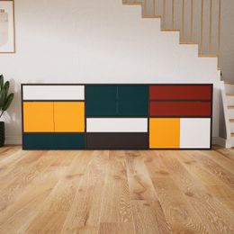 MYCS Sideboard Gelb - Sideboard: Schubladen in Terrakotta & Türen in Gelb - Hochwertige Materialien - 226 x 79 x 47 cm, konfigurierbar