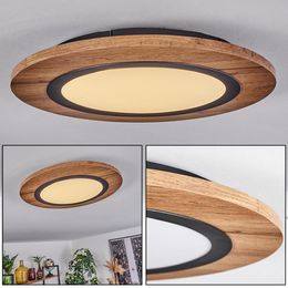 hofstein Salmi Deckenpanel LED Holzoptik, Schwarz, 1-flammig