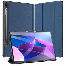 Alcatel Dux Ducis Buch Tasche Hartschale mit Smart Sleep Standfunktion kompatibel mit Huawei MatePad 11 2023 Blau - Schwarz