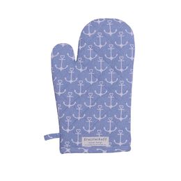 Krasilnikoff Ofenhandschuh Anchor mit Ankermotiv, 29x18 cm, dusty blue