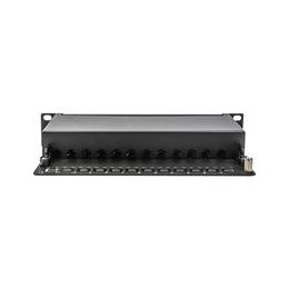 Digitus 10" Patchpanel DN-91612S-EA, 12-Port, Cat.6a schwarz, 1HE, Rack Mount, geschirmt